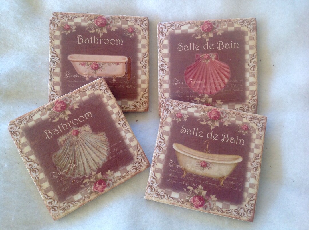 Natural Stone Shabby Chic Claw Foot Tub Coasters, Beverage Coasters ...