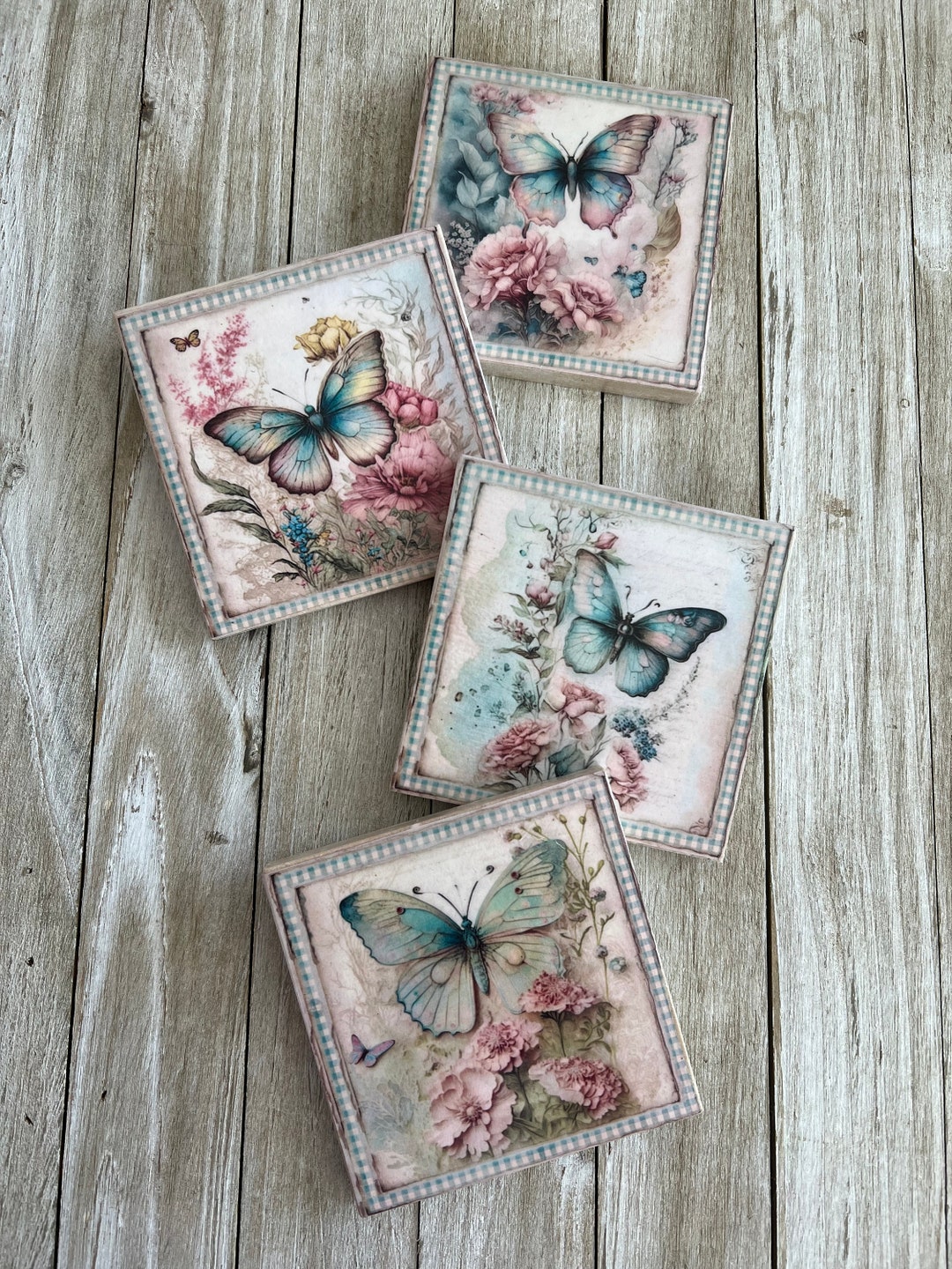 Natural Stone Butterfly Coasters, Floral Coasters, Square Coasters ...