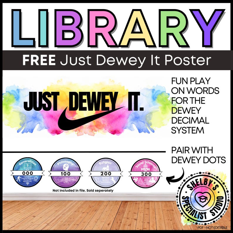 Dewey Dots ｜nonfiction Library Sign + FREE Just Dewey It Header - Etsy