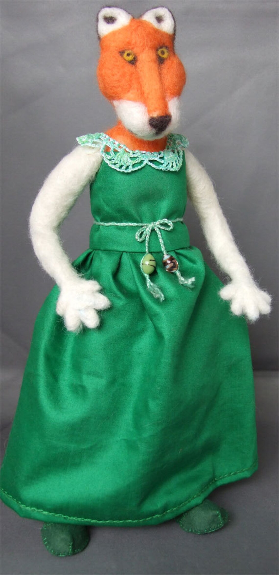 Needle Felted Art Doll Lady Into Fox OOAK Fox Lady - Etsy