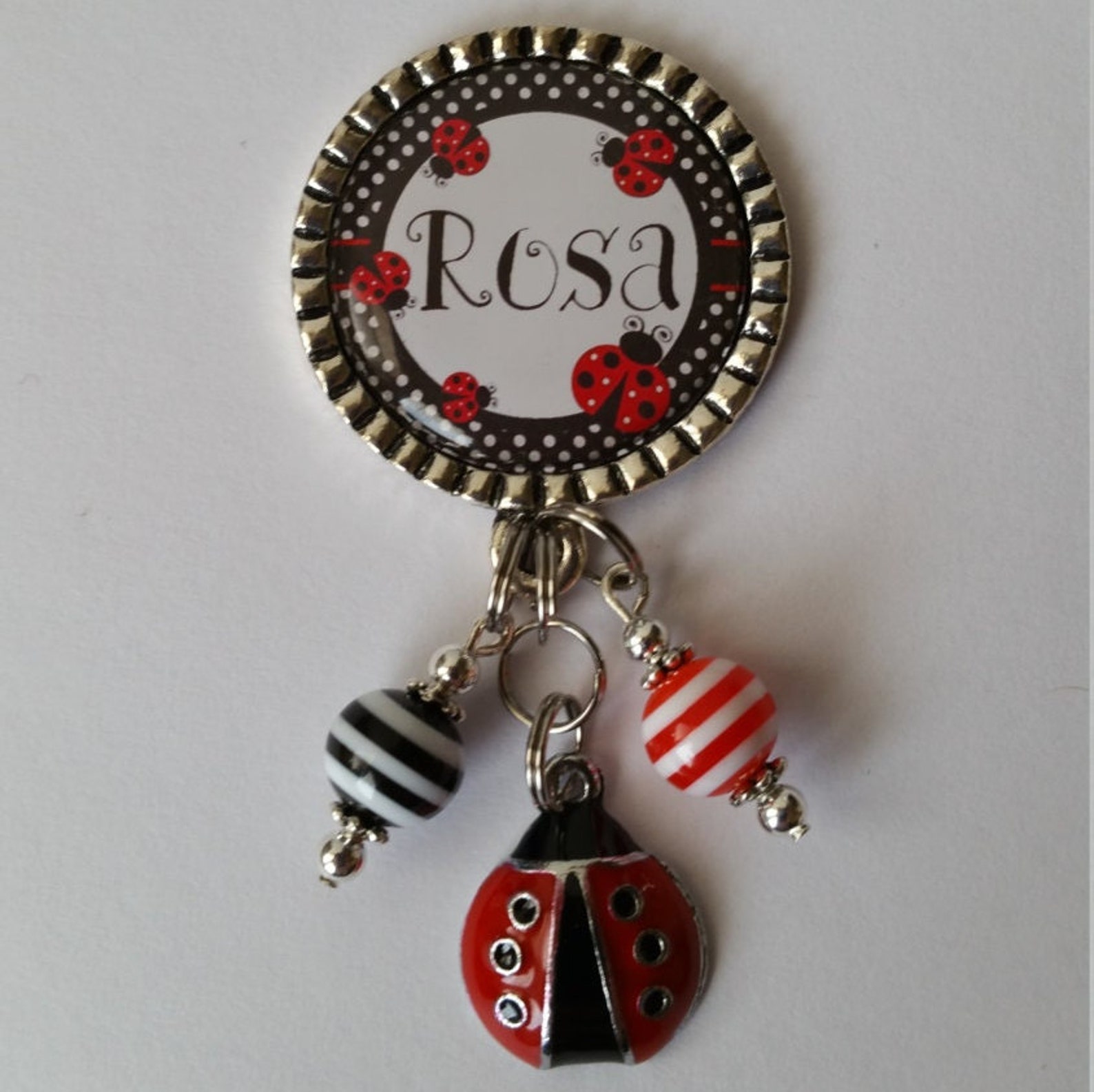 Personalized Ladybug Badge Reel See Pics Great Gift Idea - Etsy