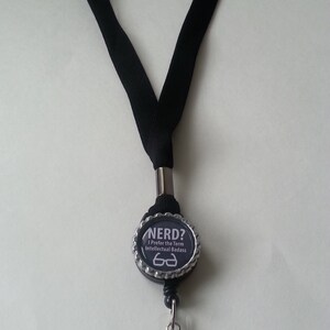 Lanyards With ID Badge Reel - Nerd? - Prefer Intellectual Badass - Flat ...