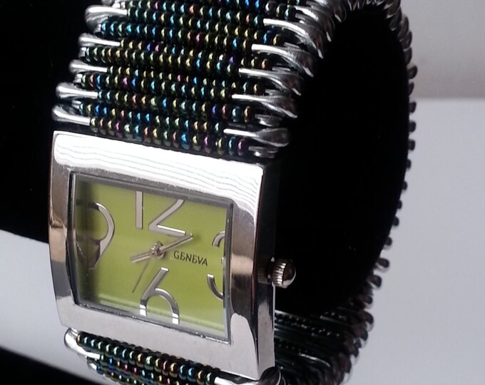 Cool and Unique Safety Pin Watch in Metallic Rainbow - Etsy