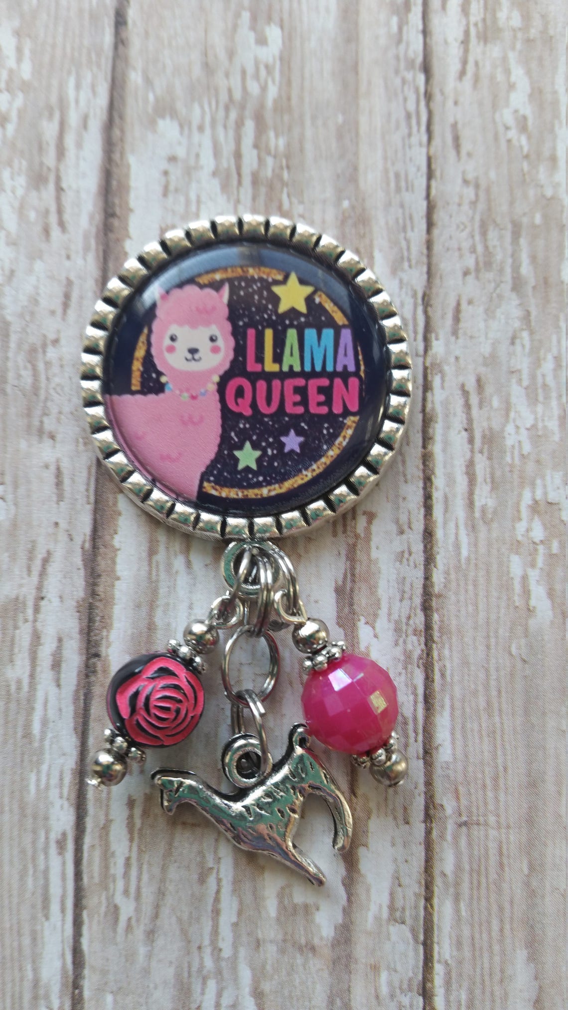 Llama Queen Funny Llama Themed Badge Reel See Pics Flat - Etsy