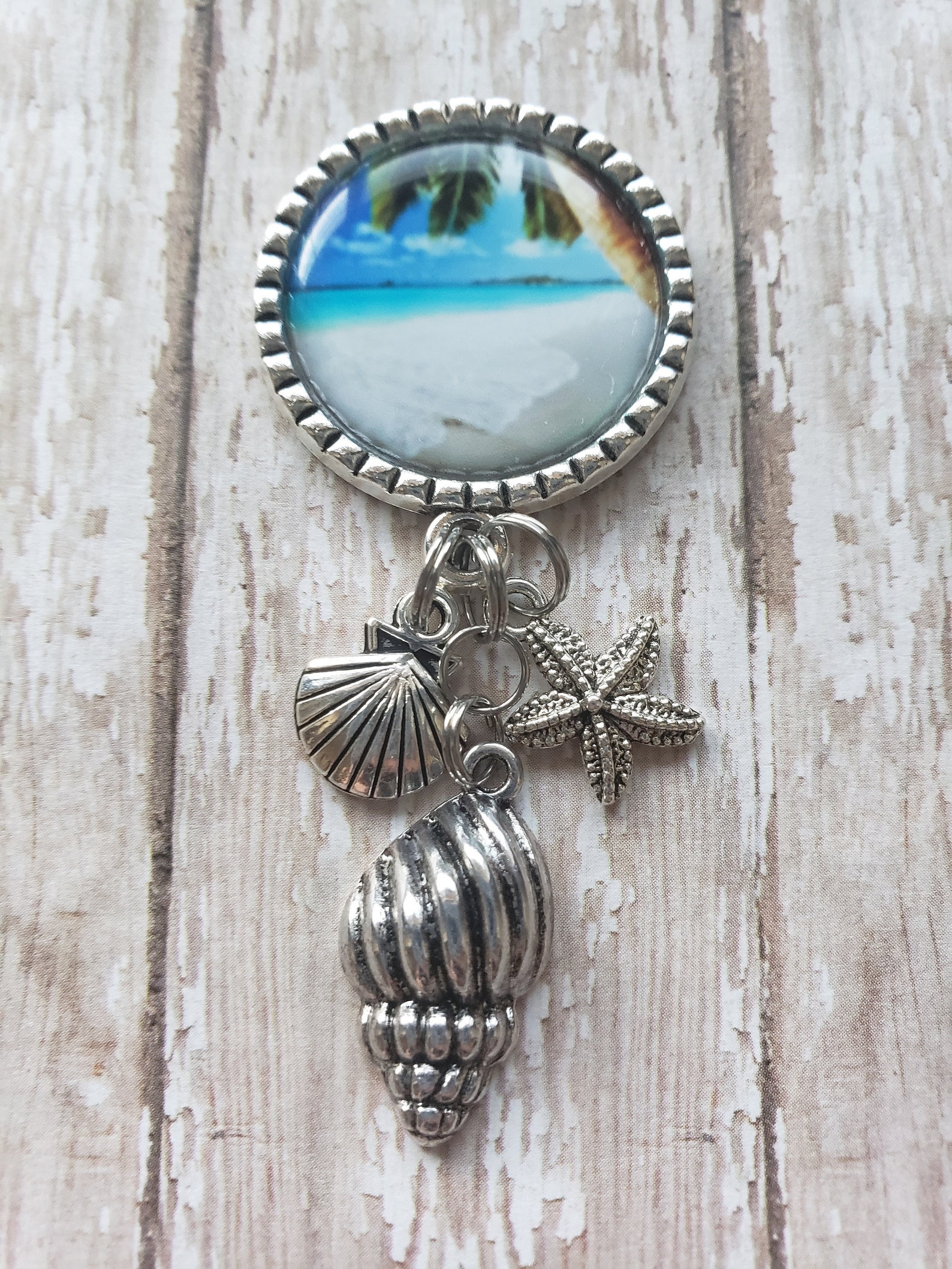 Beach Themed Retractable Badge Holder Reel - Take the Beach With You to ...