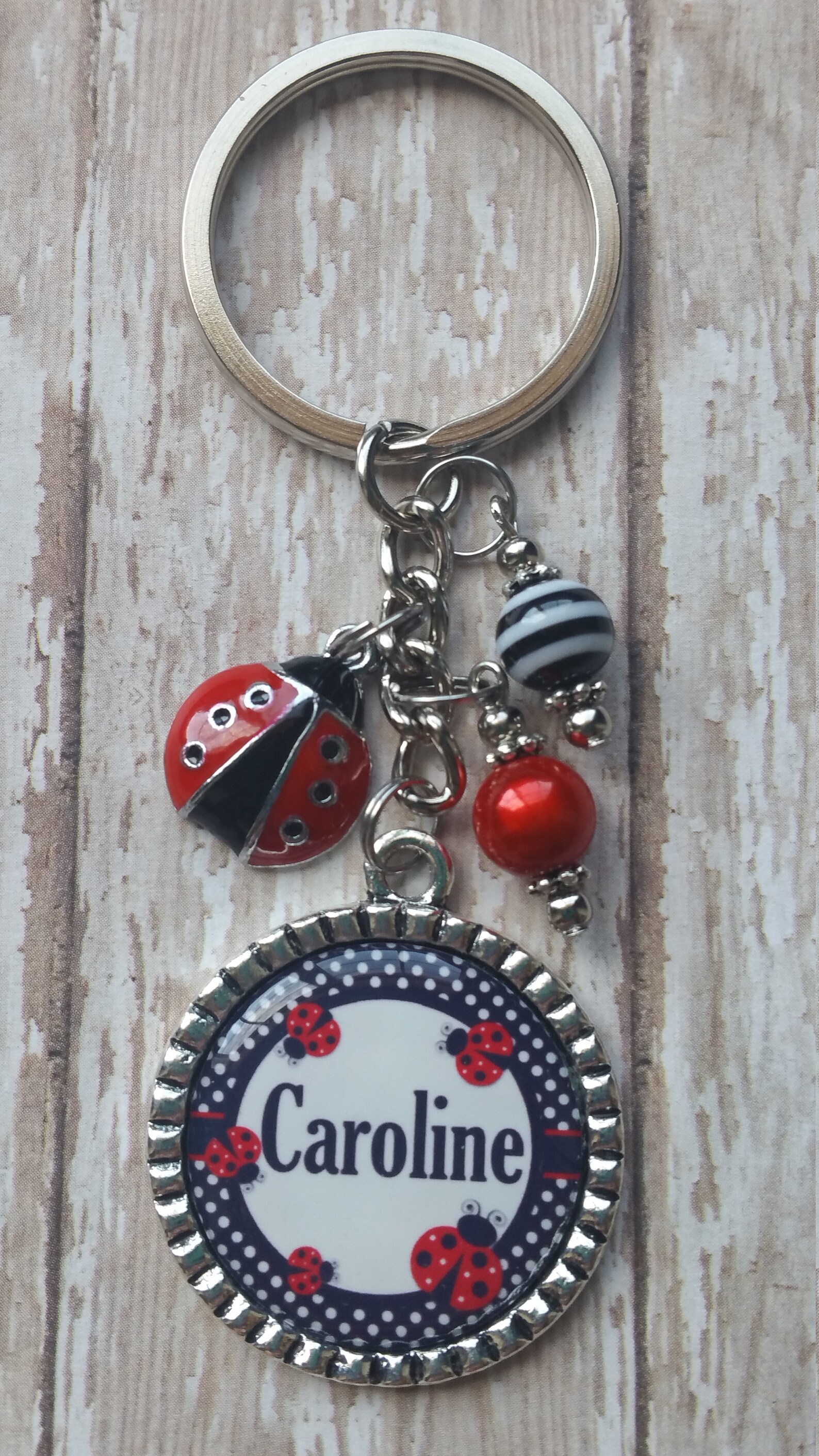 Personalized Ladybug Key Chain Please Read Description - Etsy
