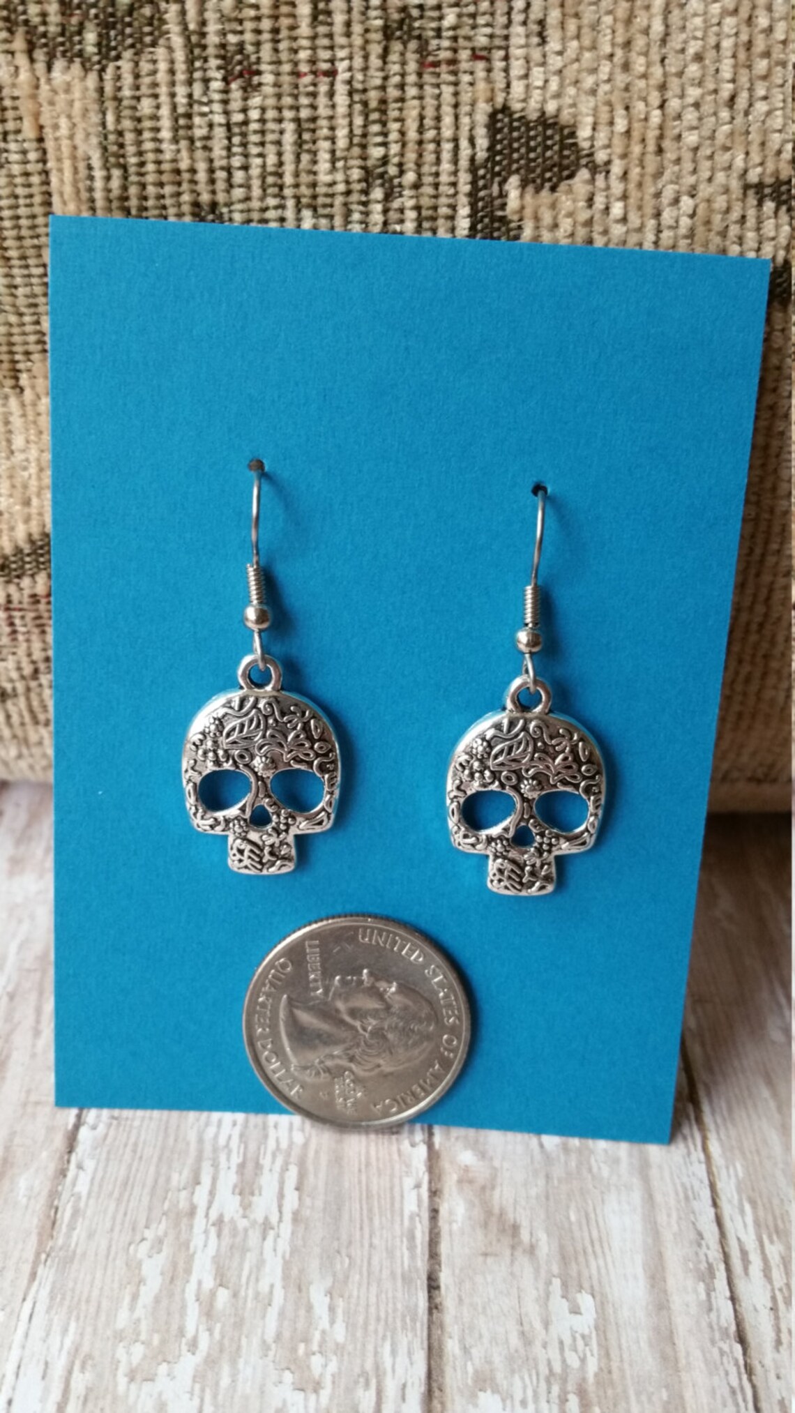 Sugar Skull/decorative Skull Charm Dangle Earrings - Flat Rate Shipping ...