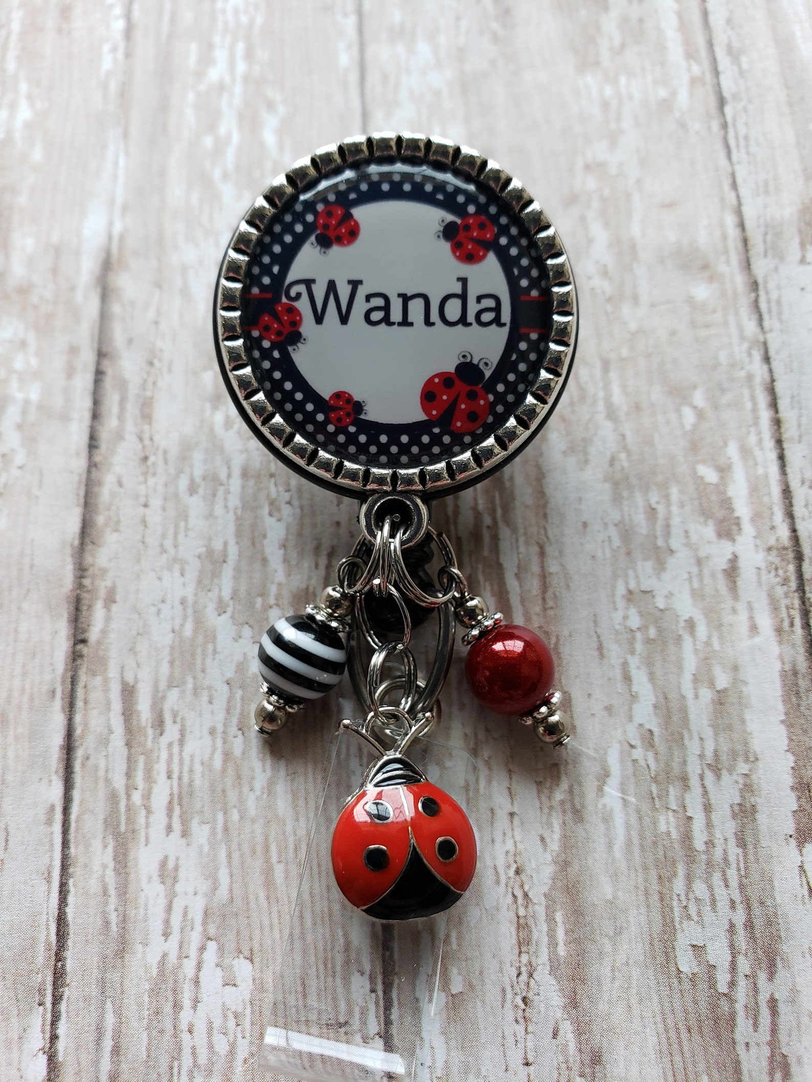 Personalized Ladybug Badge Reel See Pics Great Gift Idea | Etsy