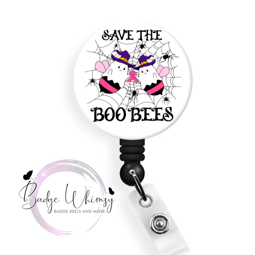 Save the Boo Bees - Breast Cancer Awareness Month - 1.5" Button! Choose ...