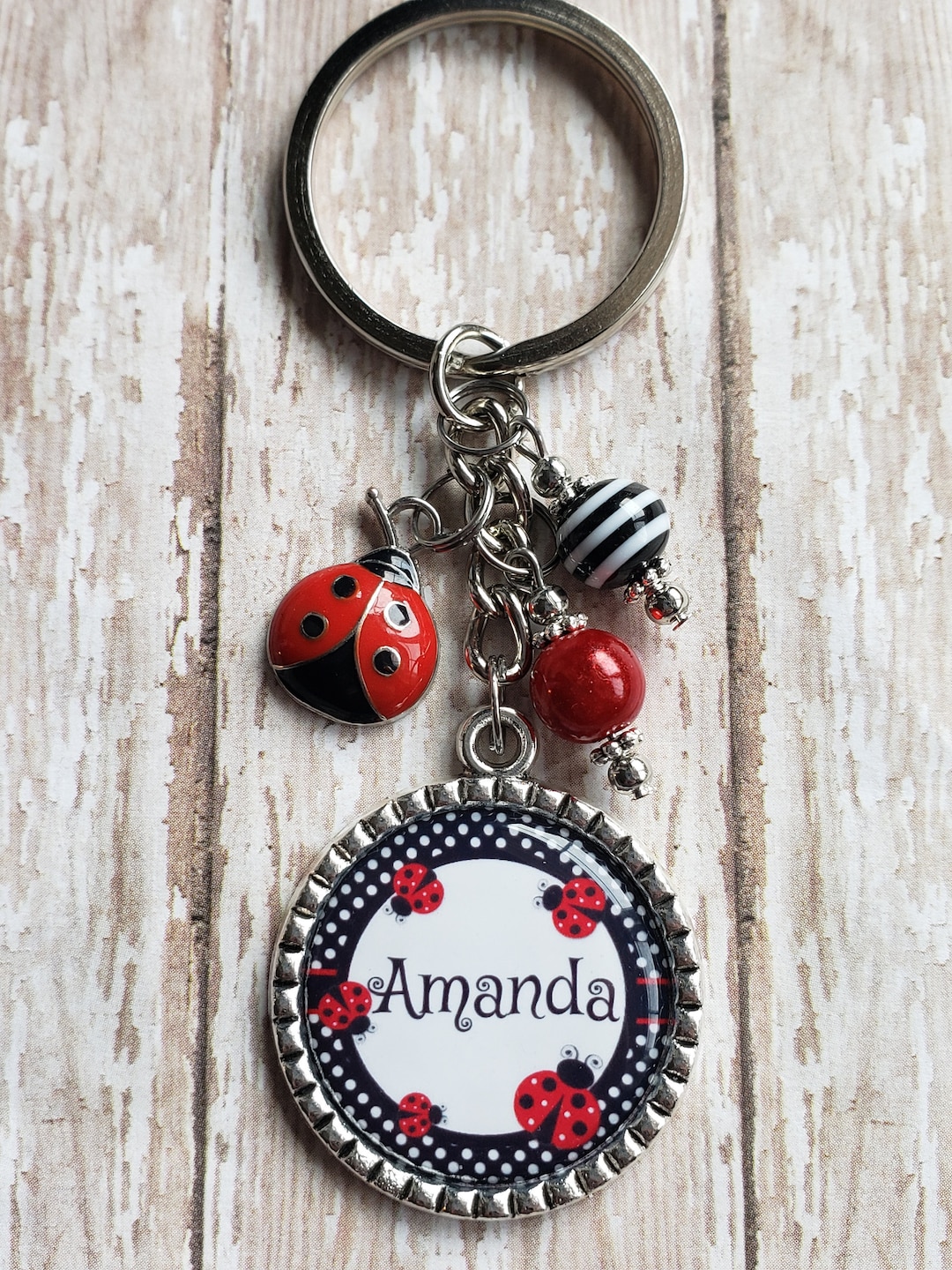 Personalized Ladybug Key Chain - Please Read Description - Great Gift ...