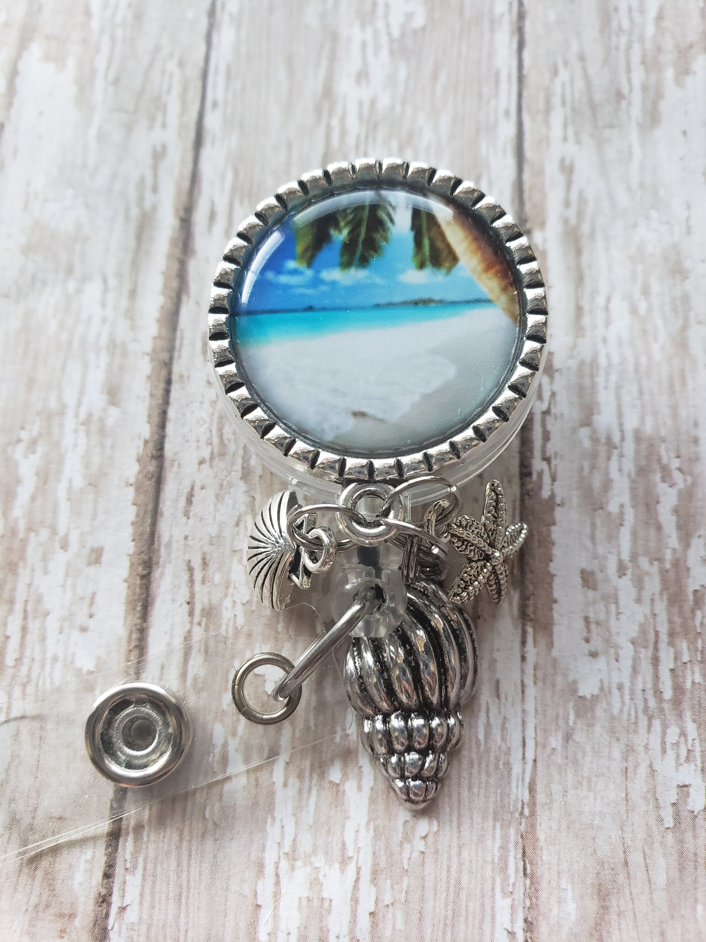 Beach Themed Retractable Badge Holder Reel - Take the Beach With You to ...