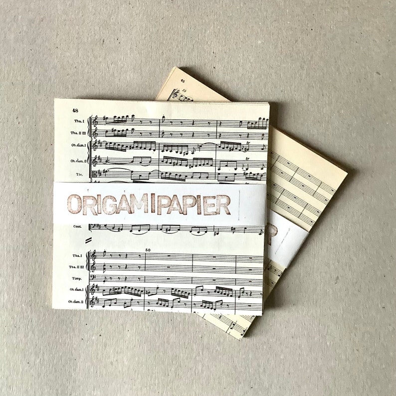 30 Sheets Origami-paper Origami Paper Sheet Music Old Book - Etsy