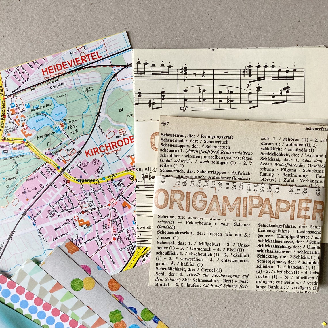 30 sheets origami-paper origami paper sheet music old book | Etsy