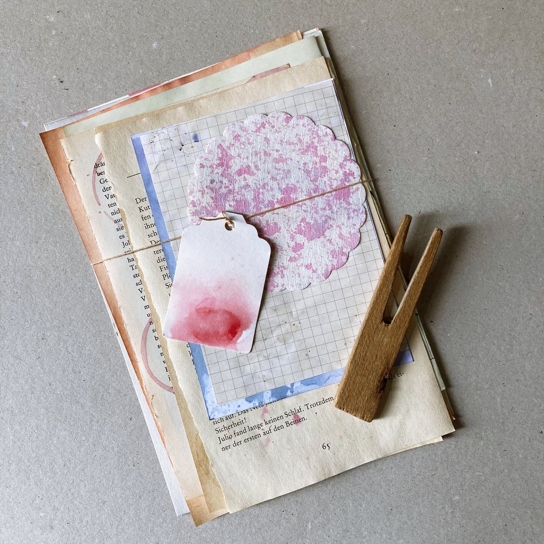 25x Dyed Stained Papers Paper Pack With Coffee Avocado Tea Plants ...