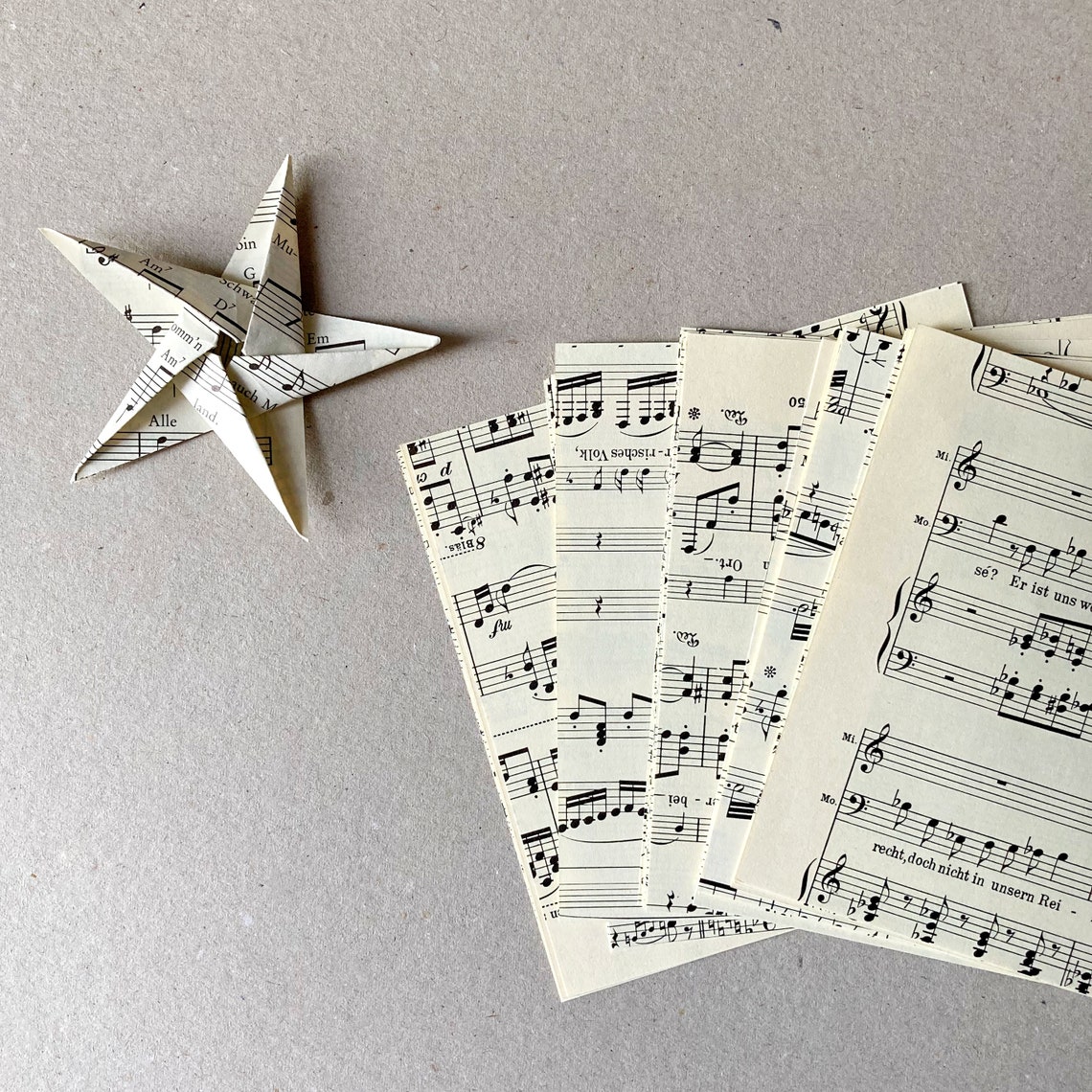 30 sheets origami-paper origami paper sheet music old book | Etsy