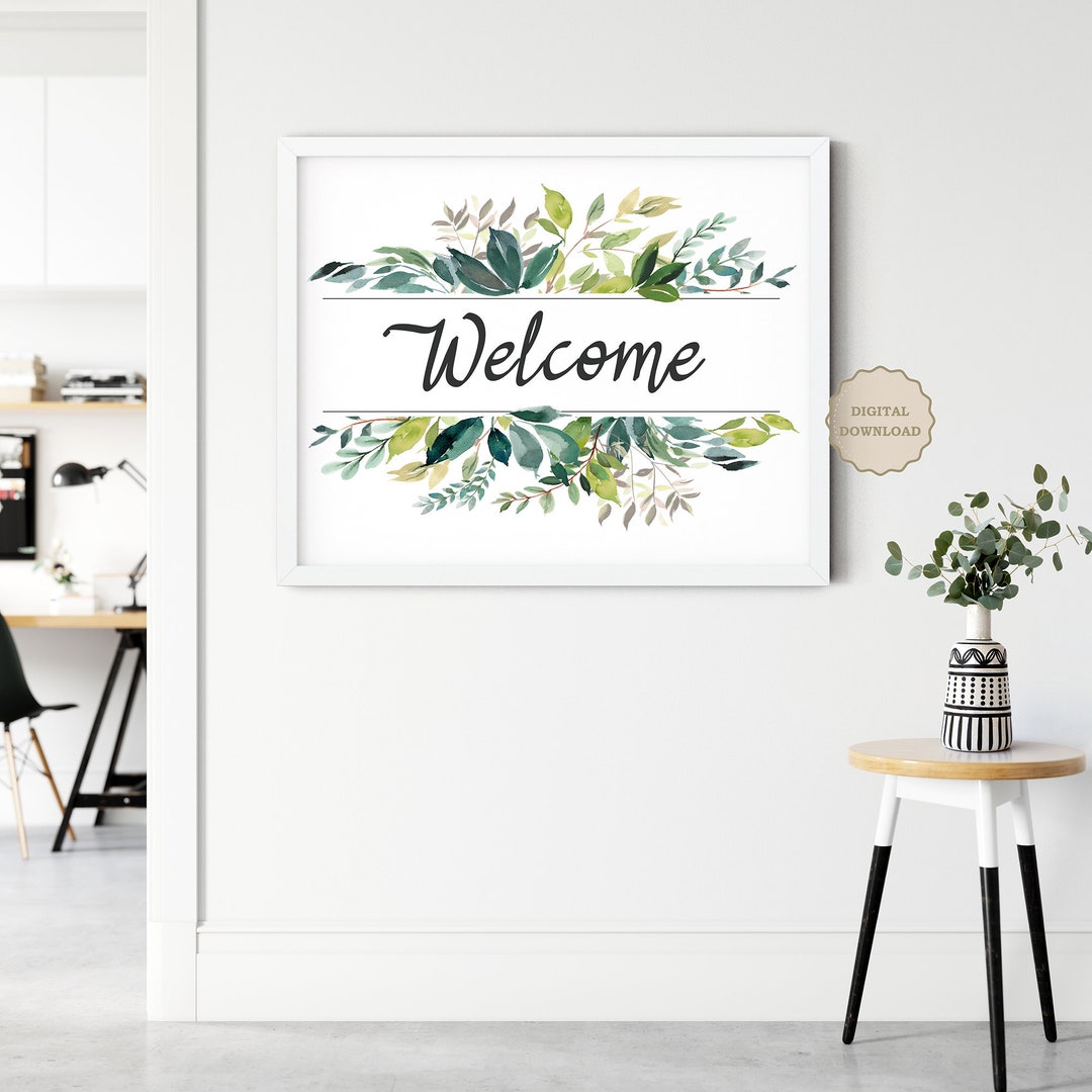 Floral Welcome Sign Printable Art: Boho Home Decor (digital Download ...