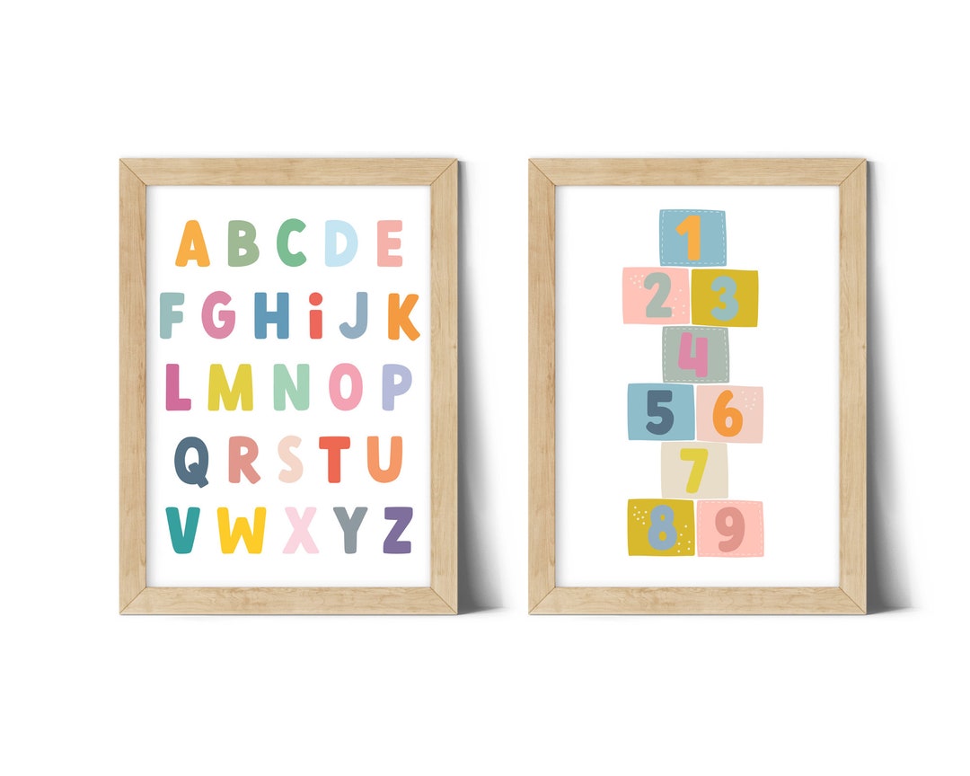 Alphabet Poster Numbers Poster Nursery Wall Art Kids Room - Etsy
