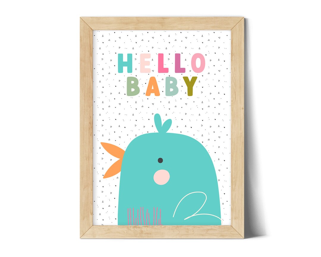 Hello Baby Art Print, Kids Room Decor, Nursery Prints, Baby Room Decor ...
