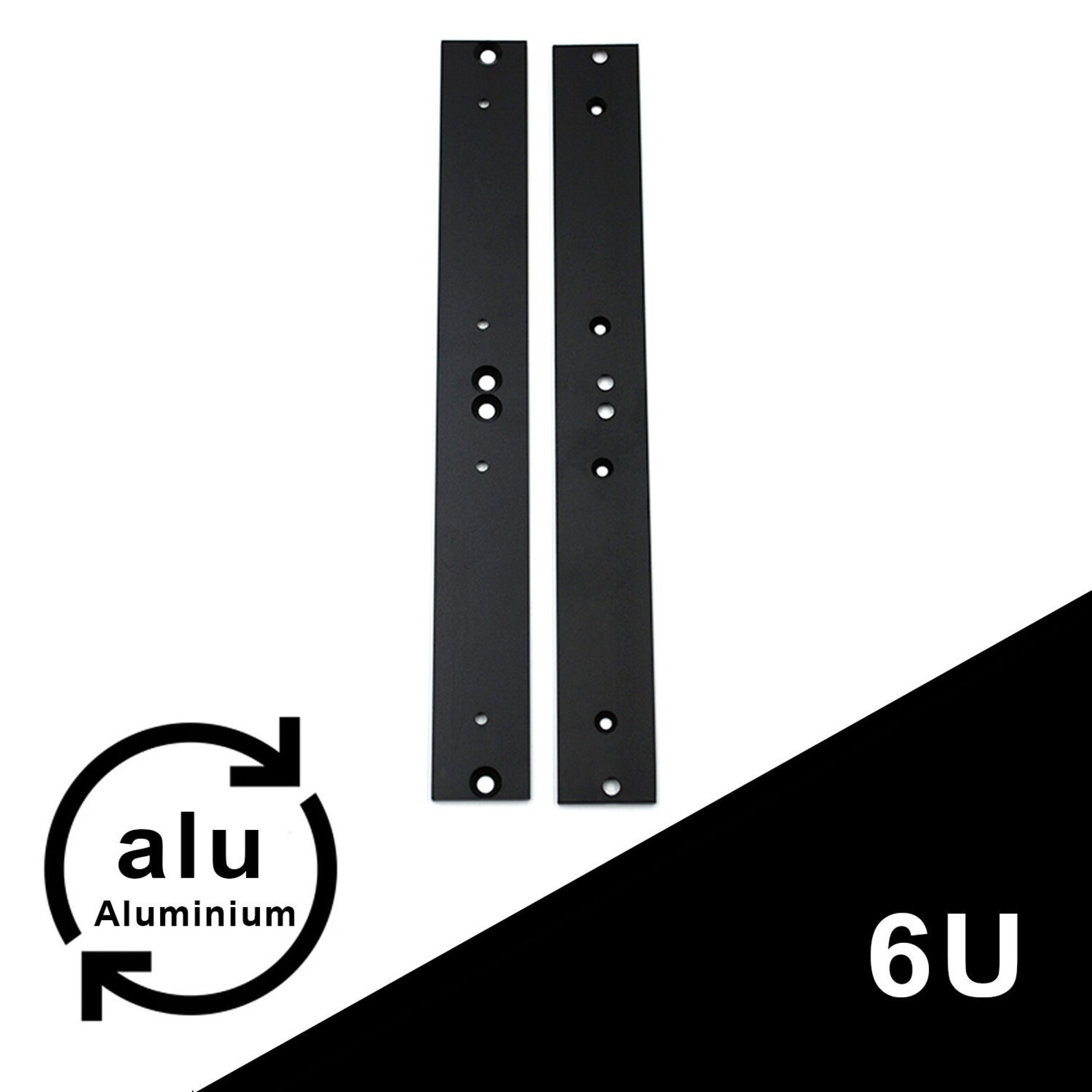 6U Eurorack Side Brackets, 6U Eurorack Side Cheeks - BLACK, Aluminium ...