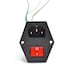 Safety AC Power Socket With Back Cover. Integrated Switch, Fuse and ...