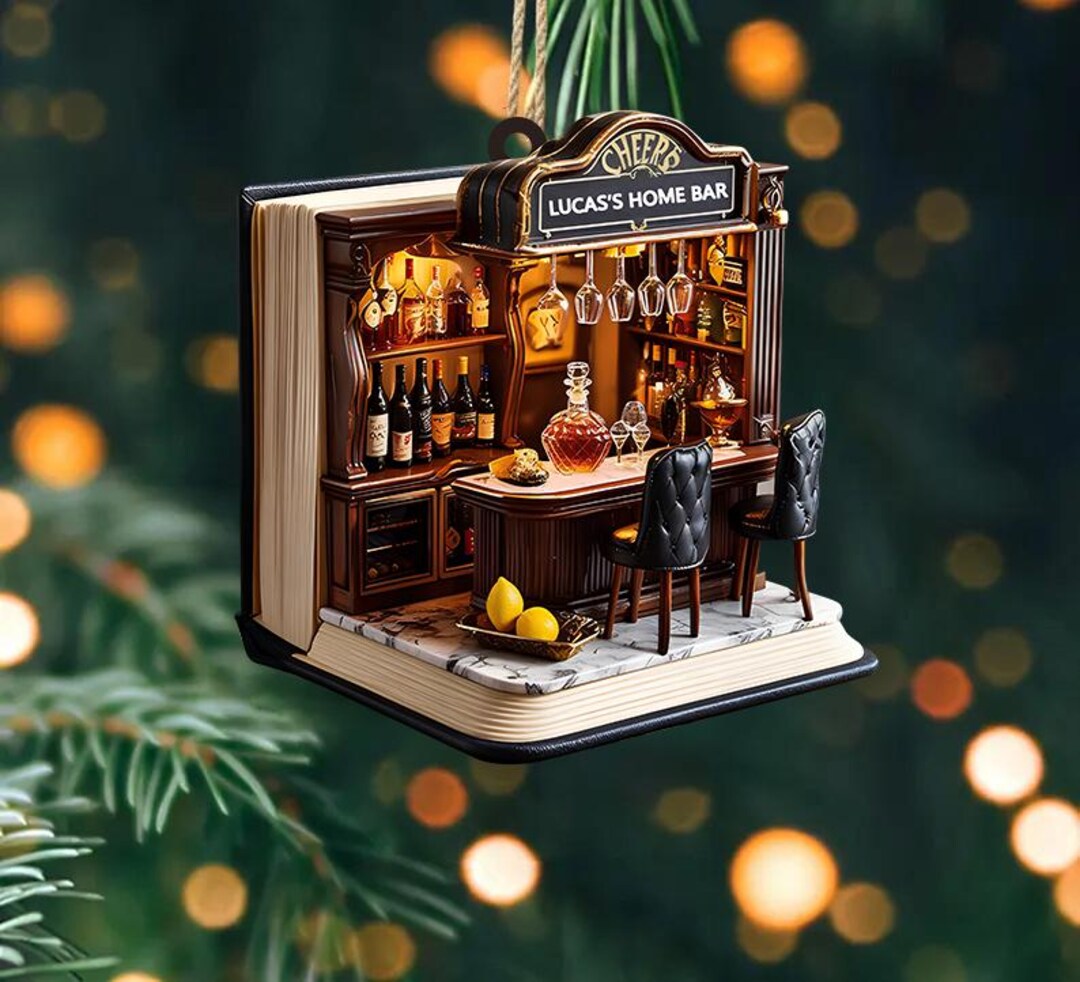 Personalized 2D FLAT Acrylic Home Bar Ornament, Custom Mini Bar ...