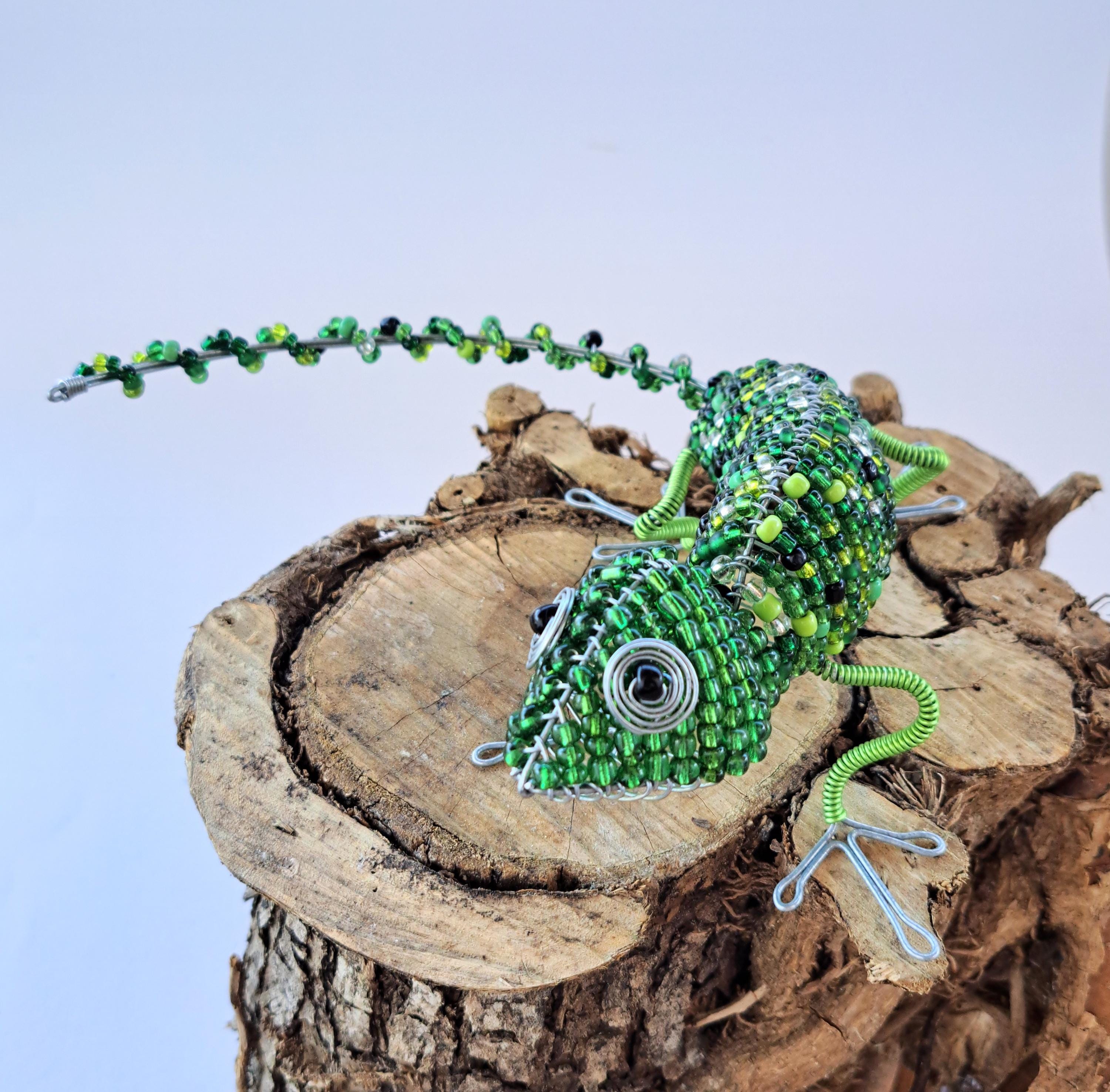 Bead and Wire Lizard | Home Decor - Etsy