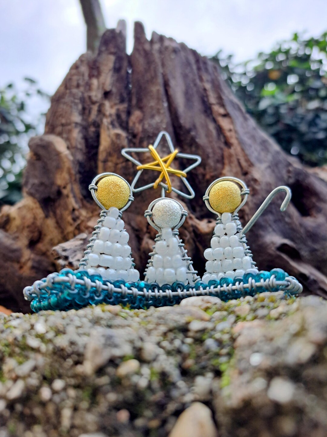 Beaded Wire Nativity Scene Sculpture. - Etsy