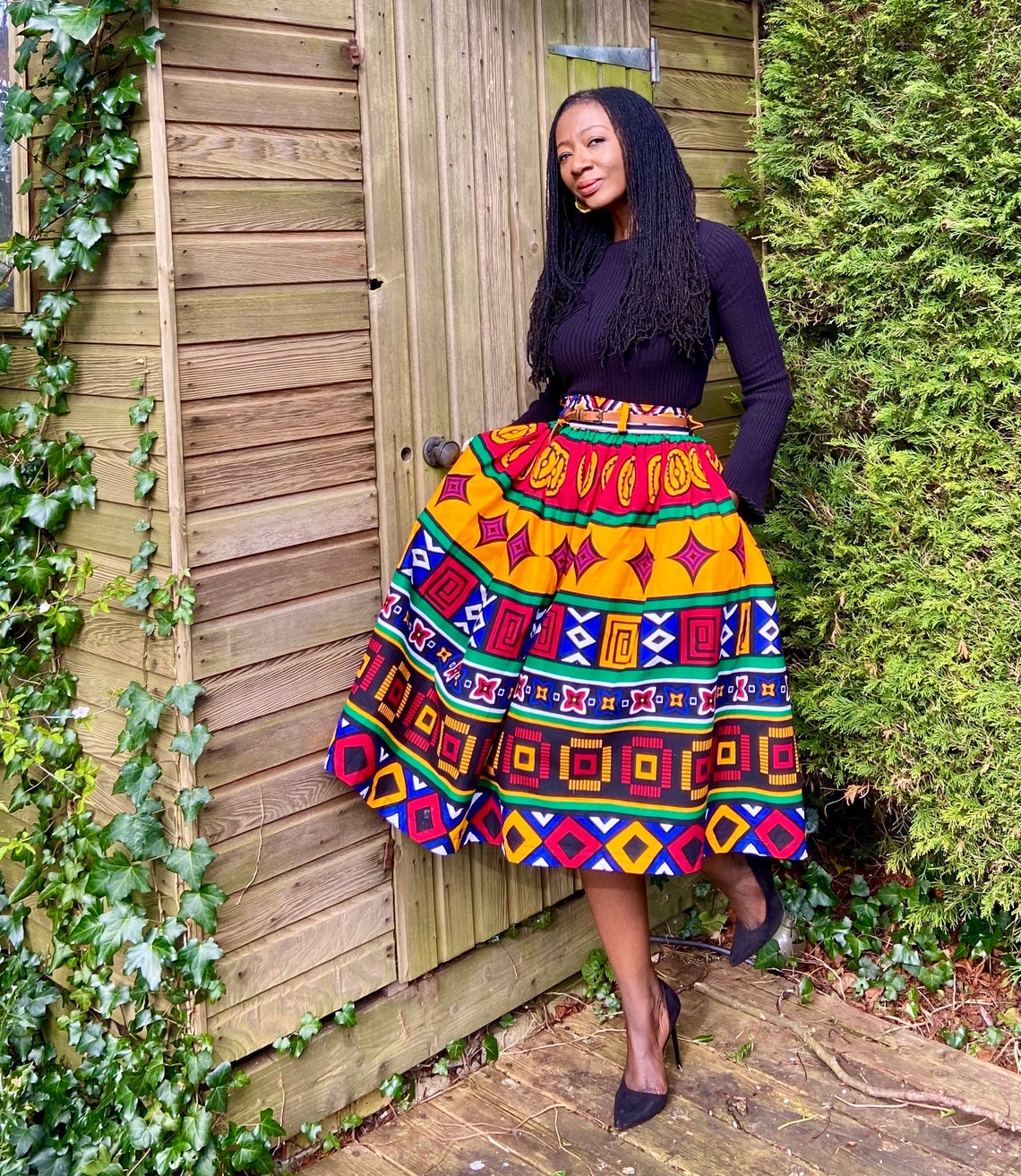Bella African Print Skirt - Etsy