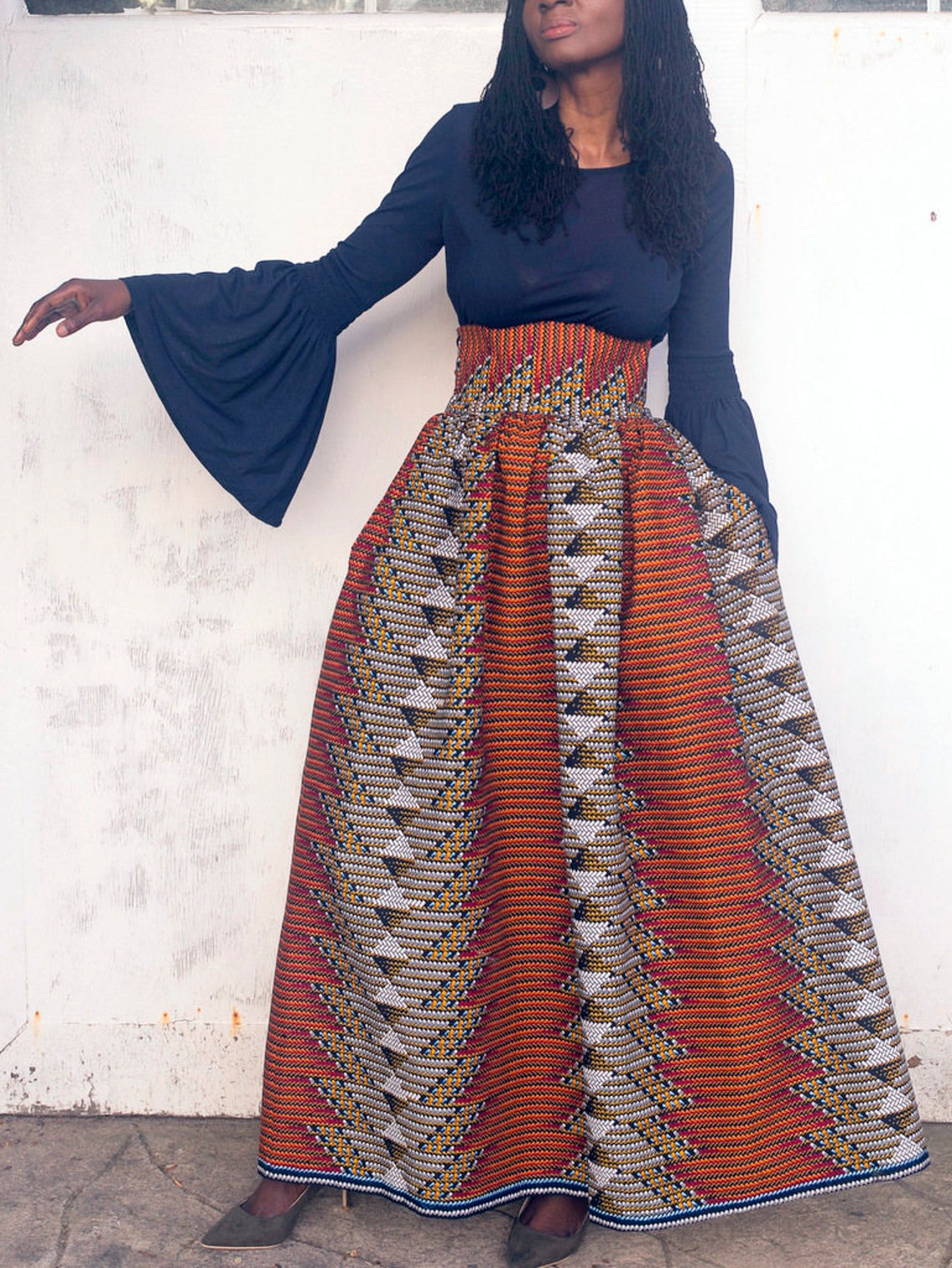 Maxi Skirt in Aztec African Print - Etsy