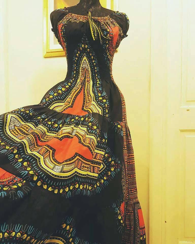Black Dashiki Gypsy Inspired Maxi Dress - Etsy