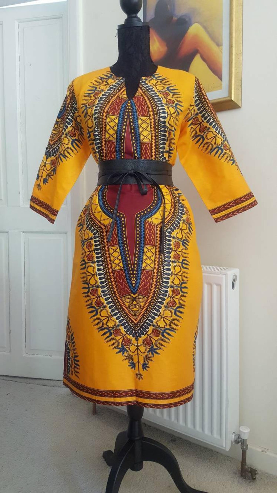 Orange Dashiki Shift Dress - Etsy