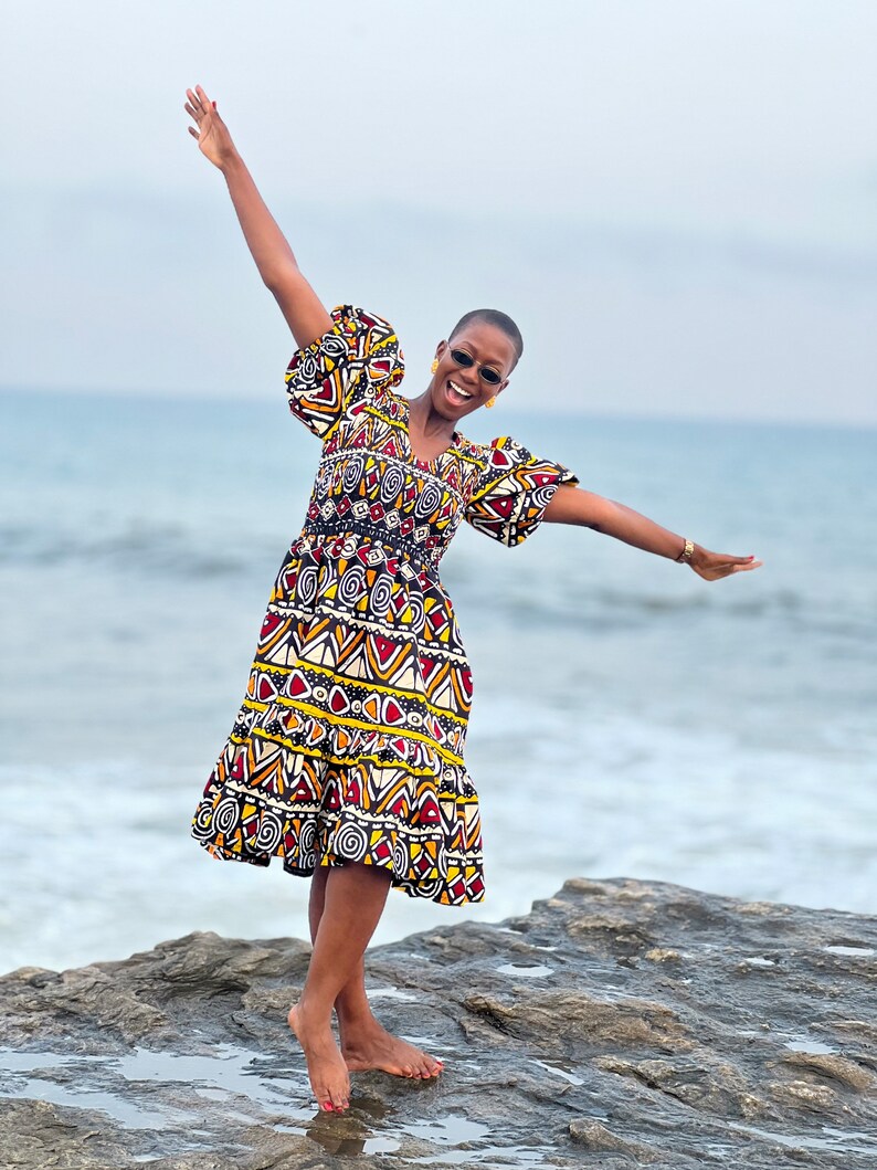 NAANI Puff Sleeve Smocked Dress. - Etsy