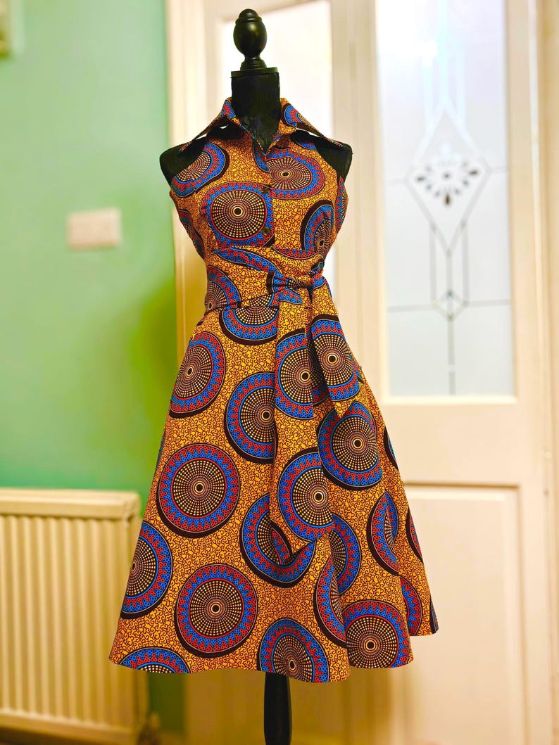 Beldo Halter Collared Belted Dress. - Etsy UK