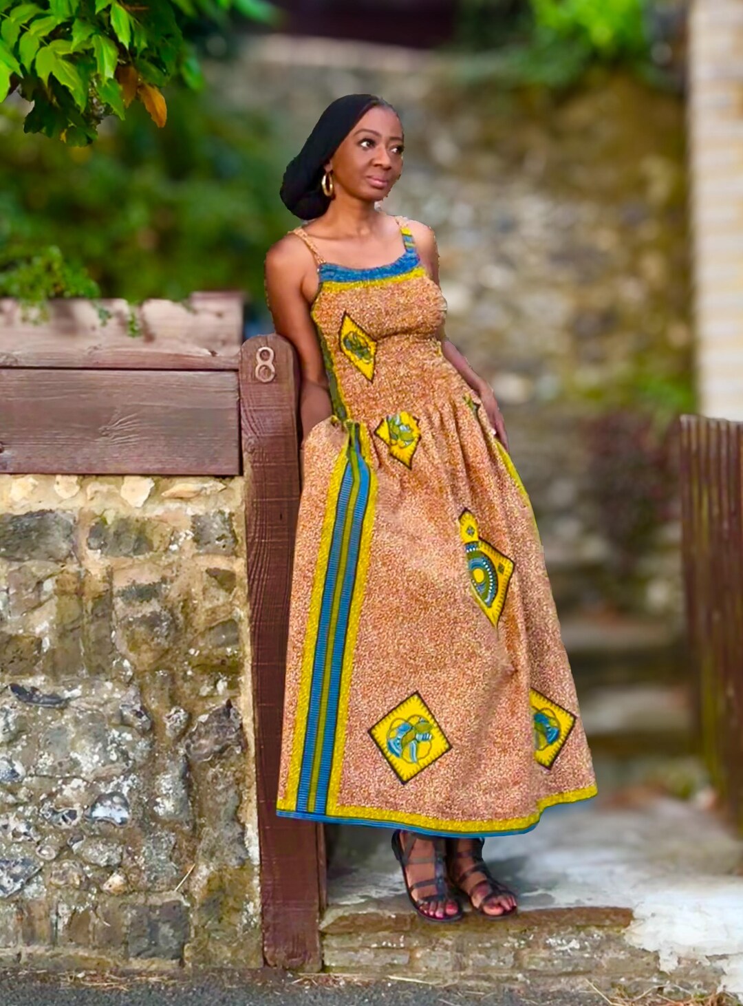 Ladi Smocked Midaxi Dress With Skinny Strap in Red. - Etsy