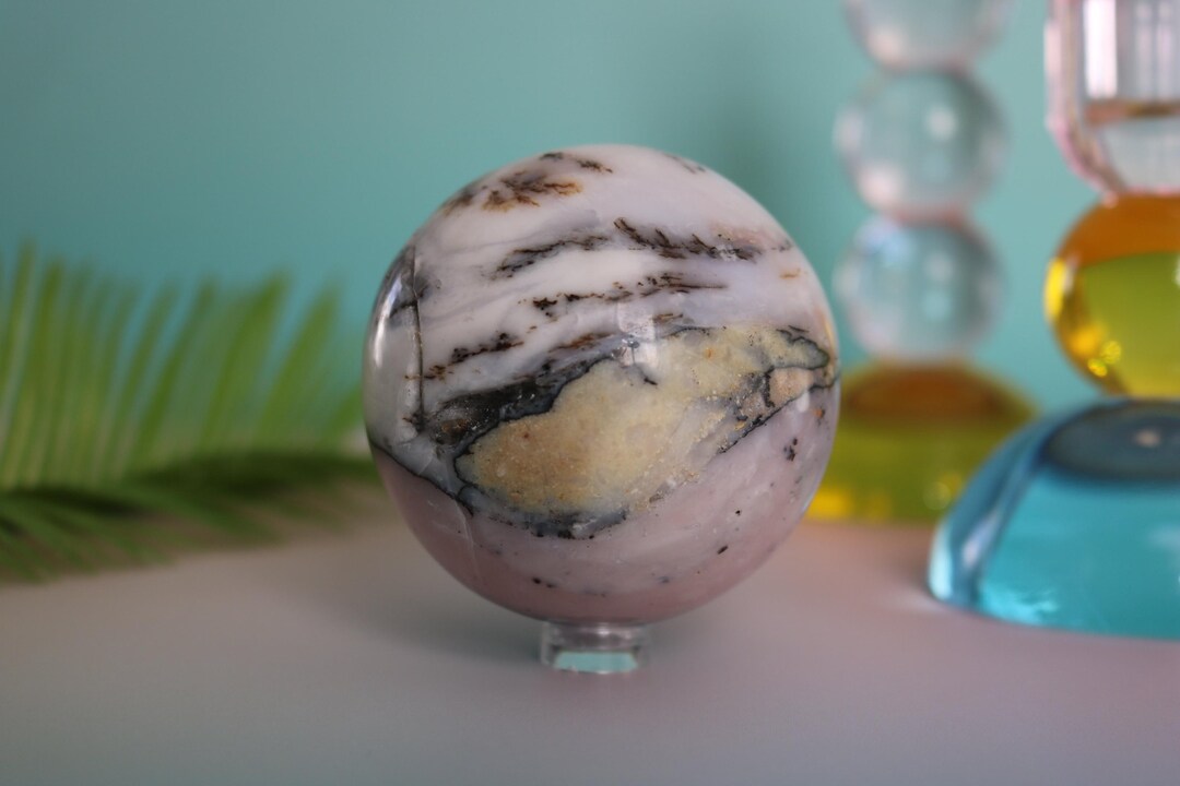 Pink Opal Dendritic Agate Sphere - Etsy