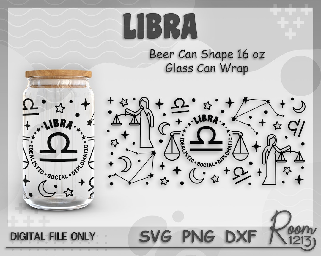 Libra Zodiac Sign Can Wrap Svg, Astrology Libbey Can Svg, Horoscope ...