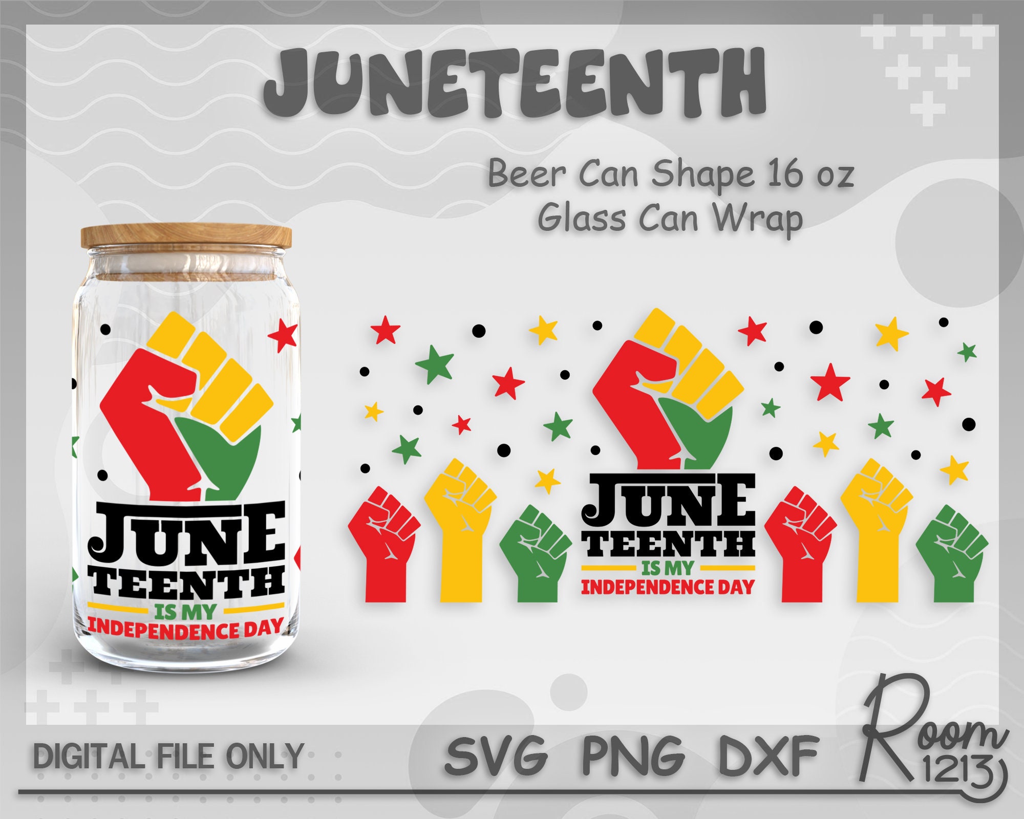 Juneteenth Independence Day Can Wrap Svg Free-ish 1865 Wrap - Etsy