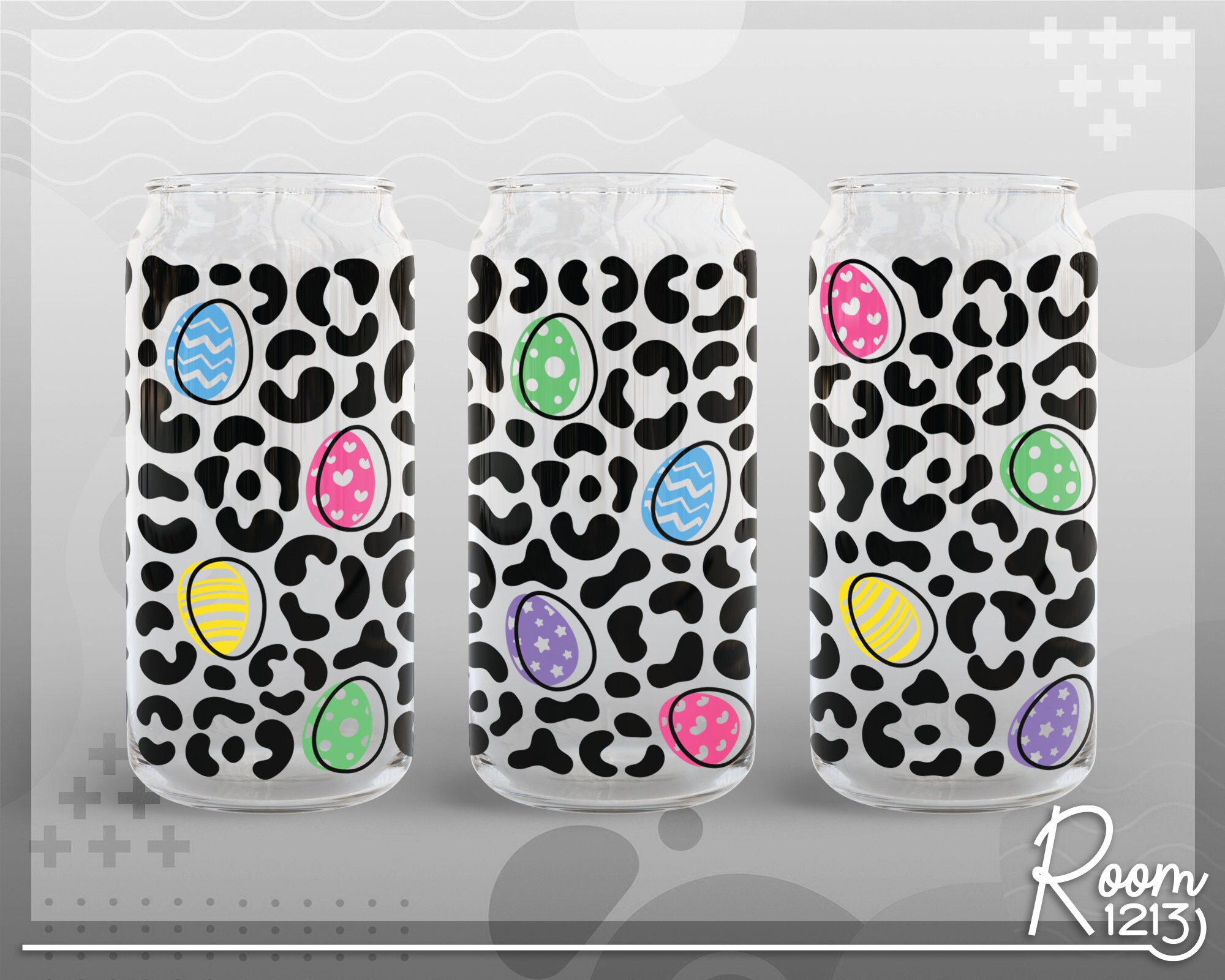 Leopard Easter Eggs Can Wrap Svg, Colorful Leopard Eggs Wrap File ...