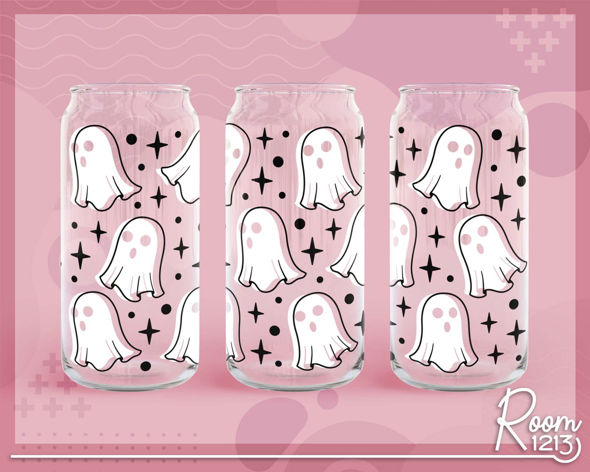 Boo Ghost Wrap Svg Halloween Can Glass Wrap File Cute Spooky - Etsy
