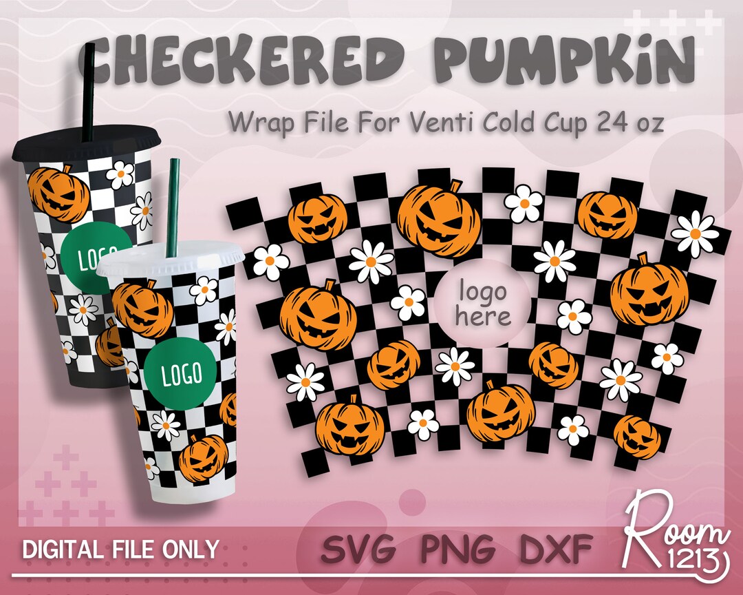 Checkered Pumpkin Svg, Halloween Pumpkin Tumbler Wrap File, Pumpkin ...