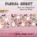 Floral Ghost Svg, Halloween Can Glass Wrap File, Cute Flower Ghost ...