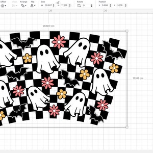Checkered Ghost No Hole Svg, Halloween Ghost Tumbler Wrap File, Cute ...