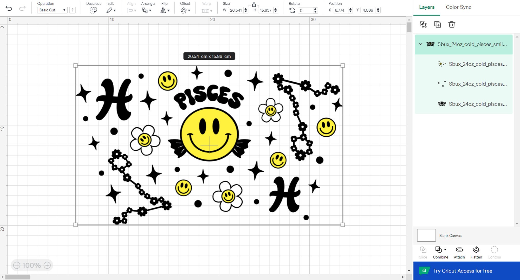 Pisces Smiley Face Zodiac Sign Wrap Svg, Retro Astrology Tumbler Wrap ...