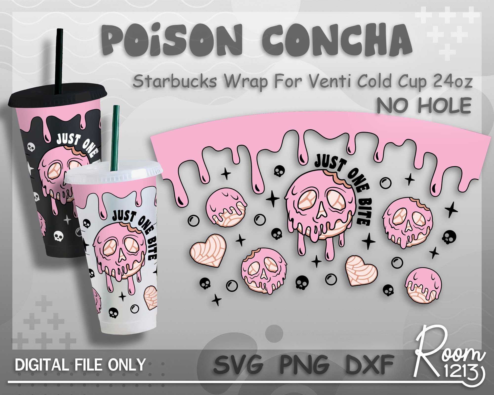 Poison Concha No Hole Svg, Dripping Poison Mexican Bread Tumbler Wrap ...
