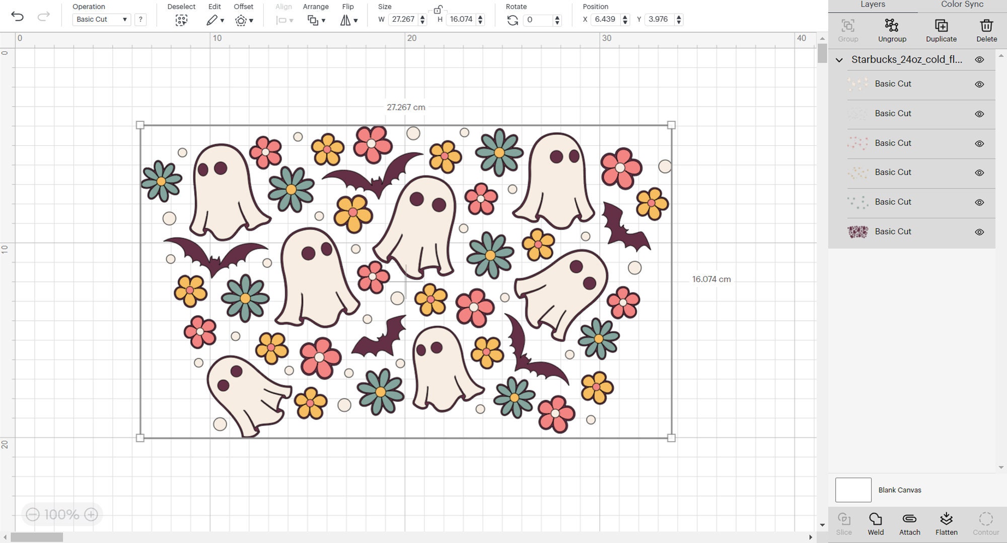 Starbucks Floral Ghost No Hole Svg, Halloween Starbucks Wrap File, Cute ...