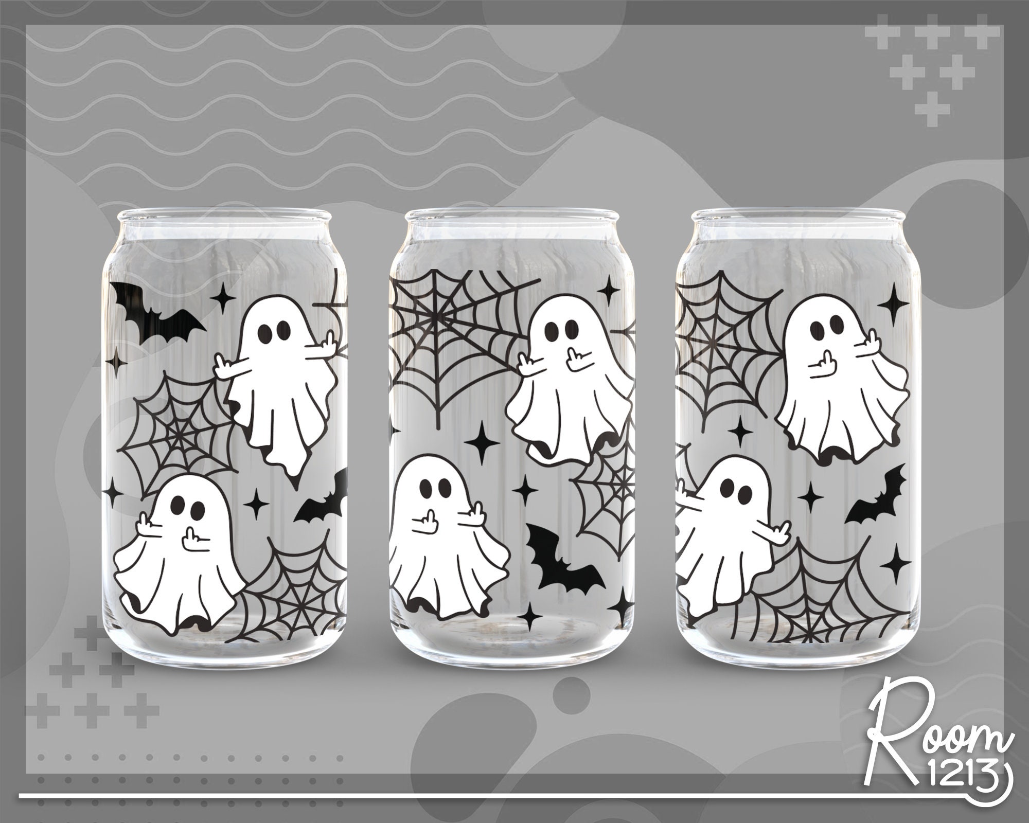 Middle Finger Ghosts Can Glass Svg, Spooky Halloween Wrap File, Ghost ...
