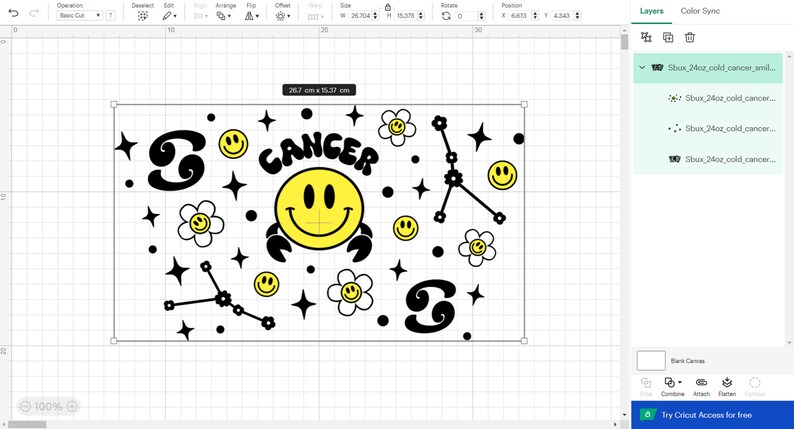 Cancer Smiley Face Zodiac Sign Wrap Svg Retro Astrology - Etsy Canada