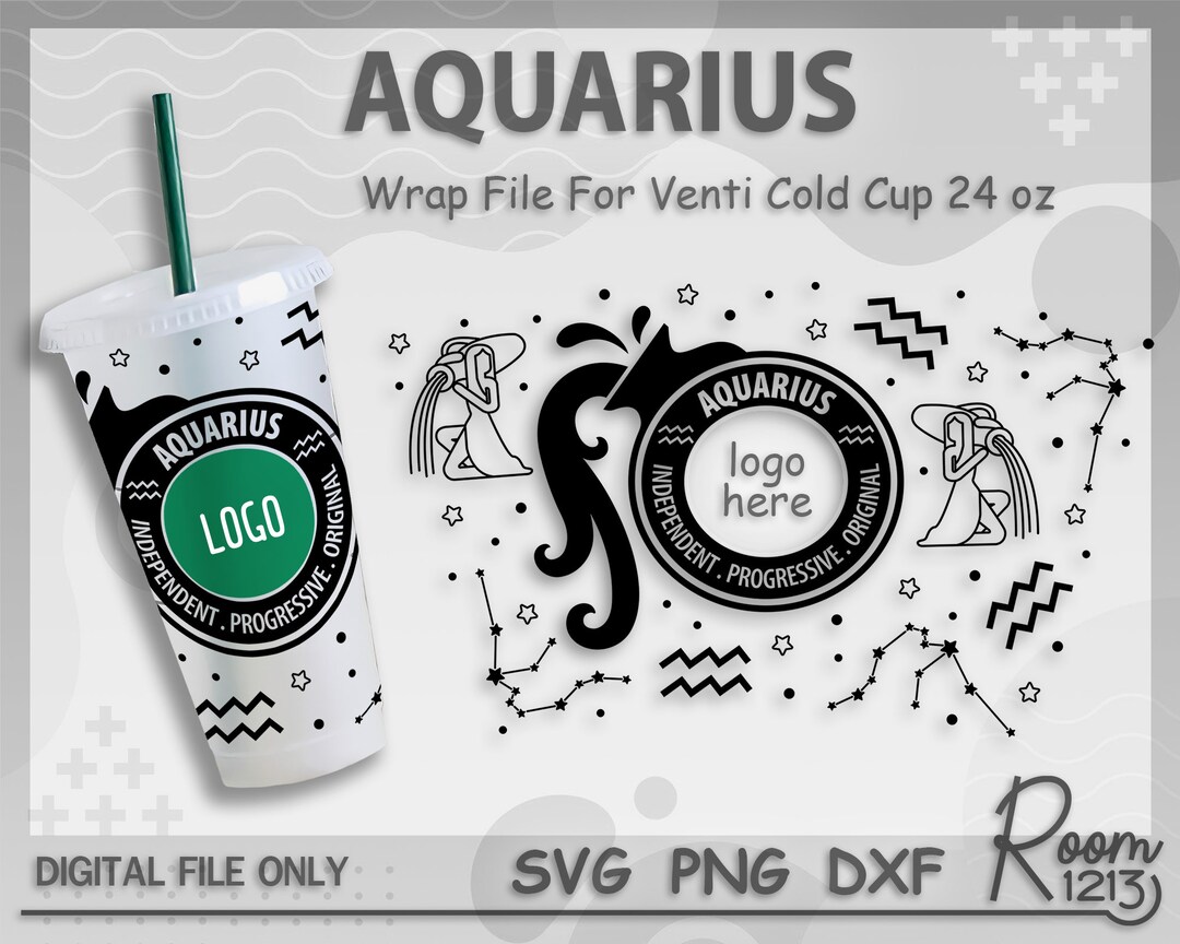 Aquarius Zodiac Sign Wrap Svg, Astrology Tumbler Wrap File, Horoscope ...