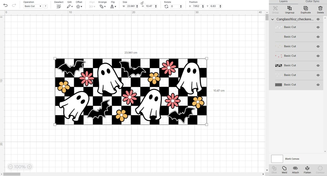 Checkered Ghost Wrap Svg Halloween Coffee Can Glass Wrap - Etsy