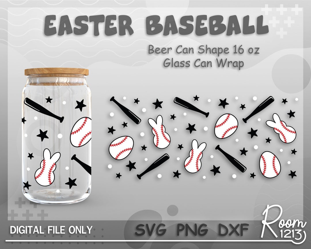 Baseball Easter Can Wrap Svg, Bunny Sport Ball Wrap File, Easter Eggs ...
